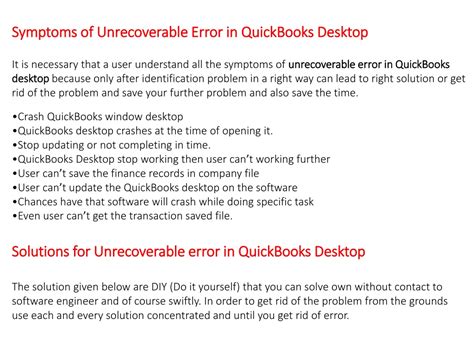 Ppt Fix Unrecoverable Error In Quickbooks Desktop Powerpoint Presentation Id 11625717