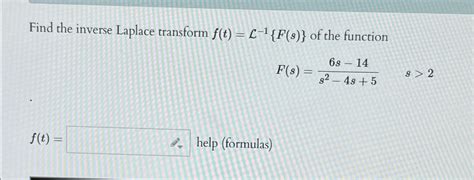 Find The Inverse Laplace Transform F T L 1{f S } ﻿of