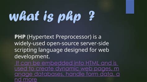 Php And Its Uses In Different Tasks Ppt Pptx Programming Languages Computing