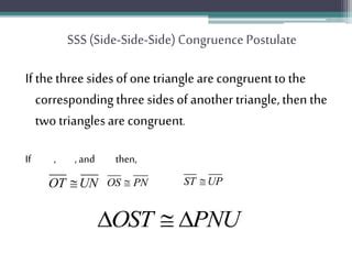 Sss Congruence Postulate PPTX