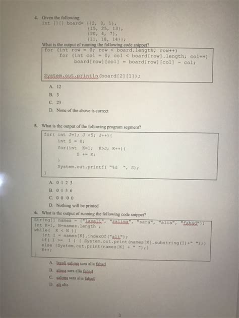 Solved Given The Following Int Board 12 3 1