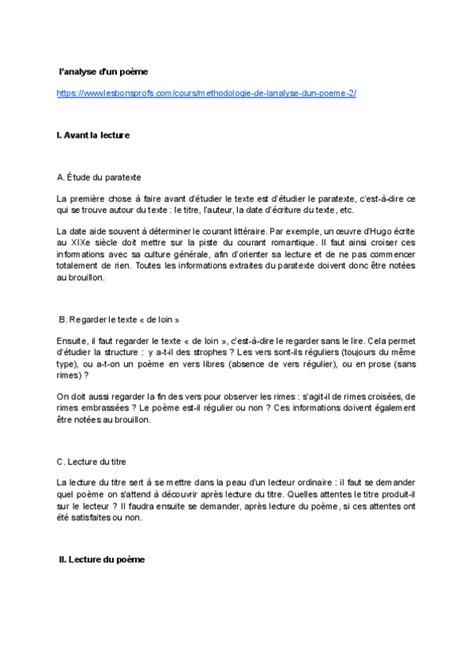 Lanalyse Dun Poemepdf
