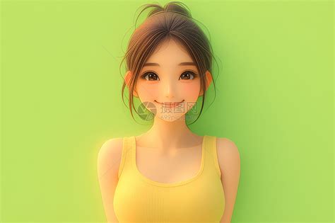 穿着黄色背心的女孩插画图片下载 正版图片601843546 摄图网