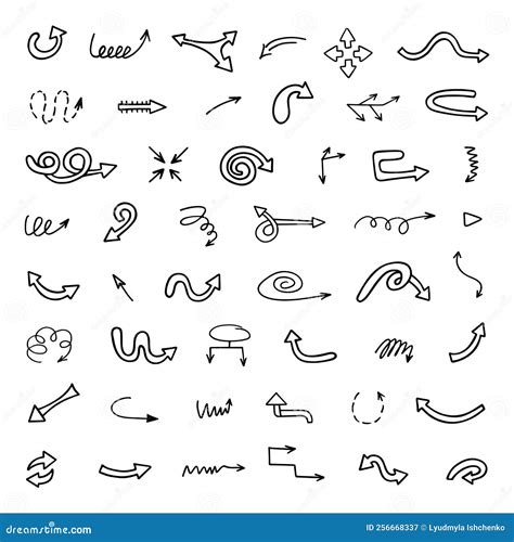 Vector Collection Of Arrow Signs Set Of Hand Drawn Elements Stock Vector Illustration Of