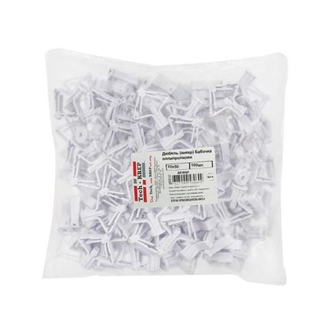 Дюбель (анкер) бабочка 10х50 полипропилен (уп.100шт) пакет Tech-Krep ...