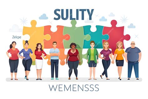 Flat Plus Size Model Puzzle Border Frame With Unity Text Concept As A