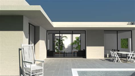 Plan Maison Moderne Patio Plan Maison Architecte