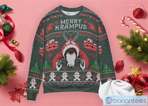 Merry Krampus Sweater Krampus Ugly Christmas Sweater Banantees