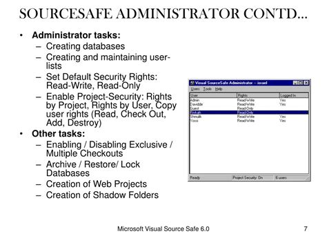 Ppt Microsoft Visual Source Safe 60 Powerpoint Presentation Free