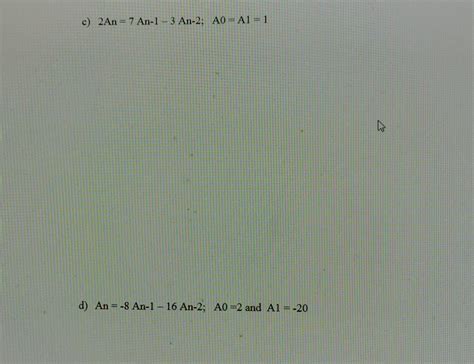 Solved Exercise Solve The Recurrence Relation For The Chegg