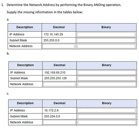 Solved Determine The Network Address By Performing The Chegg Com