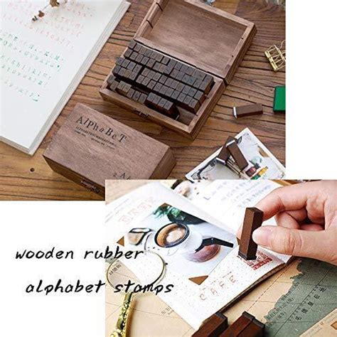 70pcs Alphabet Stamps Vintage Wooden Rubber Letter Number And Symbol ...