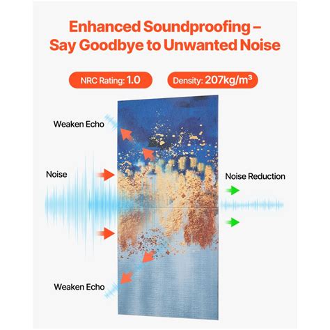 Vevor 6 Pack Art Acoustic Panels 60 X 60 X 5 Cm Soundproof Wall Tiles