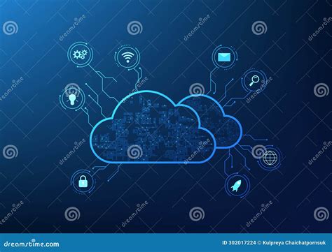 Cloud Technology Cloud Storage Compilation Of Cyber Via Internet Signal Overlapping Clouds