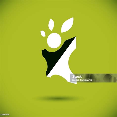 벡터 그림을 제기 손으로 행복 추상적인 개인의 이동 녹색 아이디어 창조적 상징 방 랑 벽과 시골 휴가 아이디어 기호입니다 건강관리와 의술에 대한 스톡 벡터 아트 및 기타