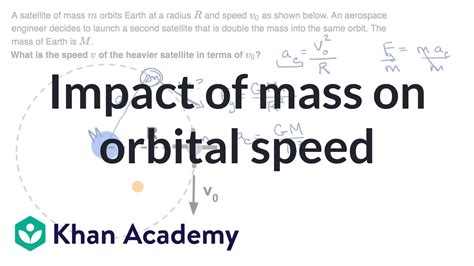 Impact Of Mass On Orbital Speed Ap Physics 1 Khan Academy Youtube