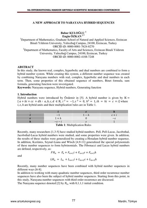 Pdf A New Approach To Narayana Hybrid Sequences