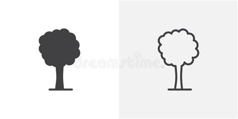 Tree Vecor Icon Set Stock Vector Illustration Of Frame