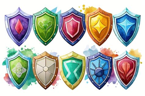 Shield Symbols Or Badges Set Premium Ai Generated Vector