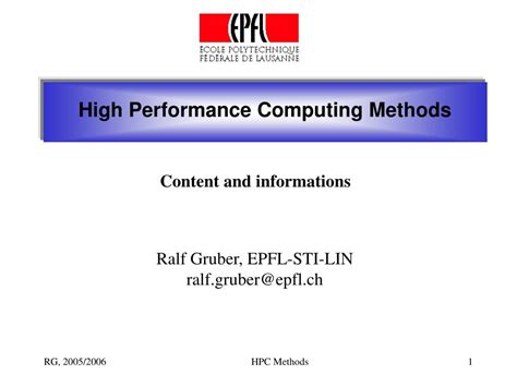 Ppt High Performance Computing Methods Powerpoint Presentation Free Download Id282525