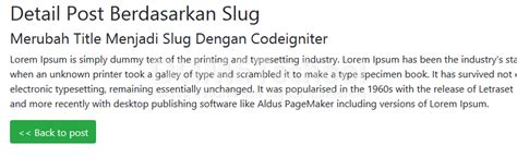 Menampilkan Post Detail Berdasarkan Slug Codeigniter Kursus Website Digital Marketing