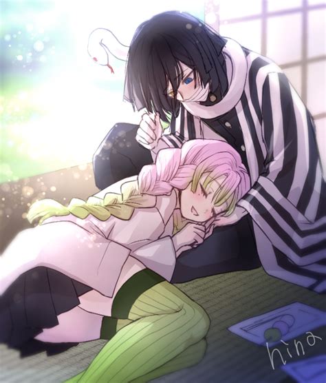 Kanroji Mitsuri Iguro Obanai And Kaburamaru Kimetsu No Yaiba Drawn By Hi Na Danbooru