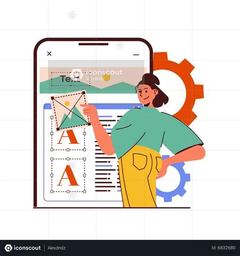 Best Female Developer Working On Responsive Design Illustration