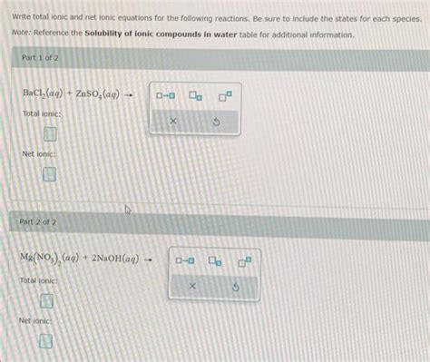 Solved Write Total Ionic And Net Ionic Equations For The Chegg