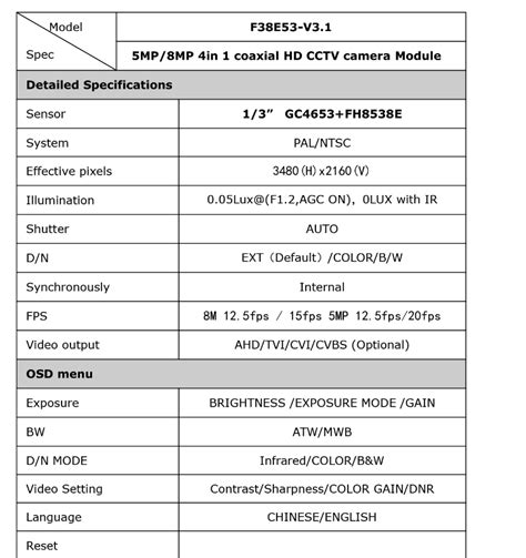 5mp Analog Hd Camera Board Cctv Camera Pcb Module Coaxial Audio In Tvi Ahd Camera Module Hsell