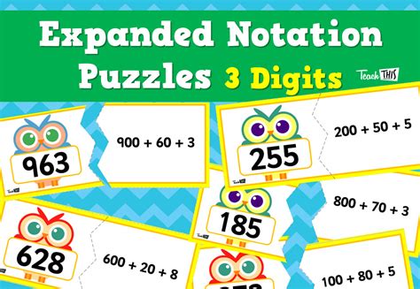 expanded notation puzzle 3 digit teacher resources and classroom