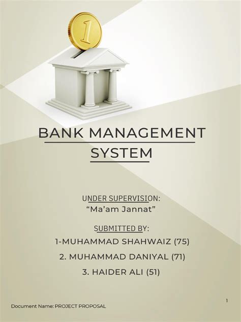 Banking Management System Project Proposal Pdf Pdf
