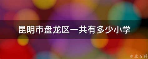 昆明市盘龙区一共有多少小学 业百科