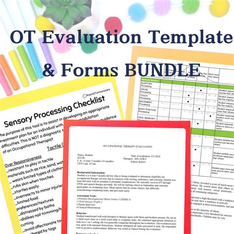 Occupational Therapy Evaluation Template And Forms Bundle Tpt