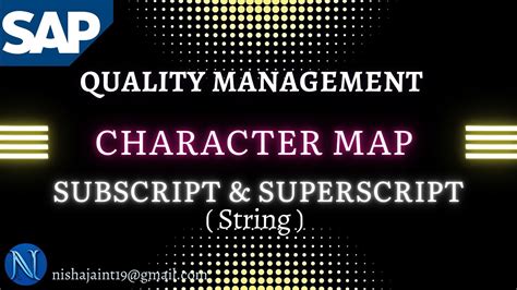 sap qm subscript and superscript string in sap using character map