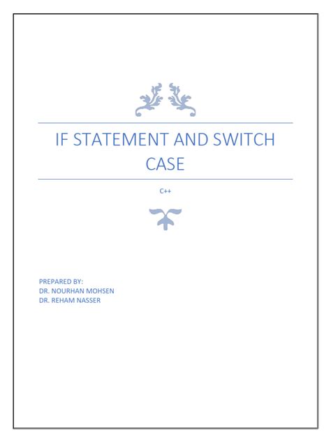 If And Switch Examples Pdf