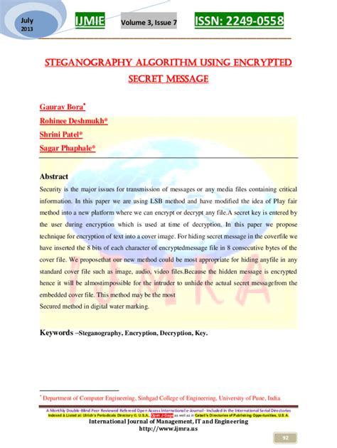 Fillable Online Steganography Algorithm Using Encrypted Fax Email Print Pdffiller