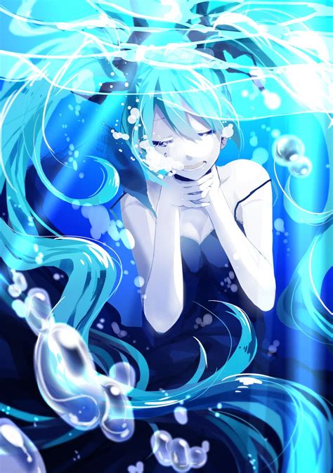 Underwater 720p Vocaloid Ribbon Crying Upset Long Hair Tears