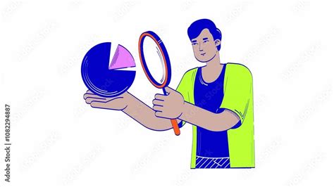 Data Analyst Magnifying Glass Hand Drawn Whiteboard Animation Indian
