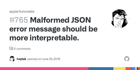 Malformed Json Error Message Should Be More Interpretable Issue Apple Turicreate Github