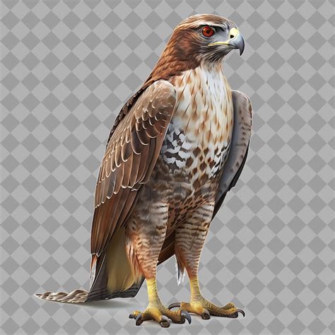 Fierce Hawk Fierce Bird Of Prey With Hawk Like Form Feathers Isolated
