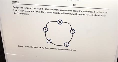 Solved Name Id Design And Construct The Mod 5 3 Bit