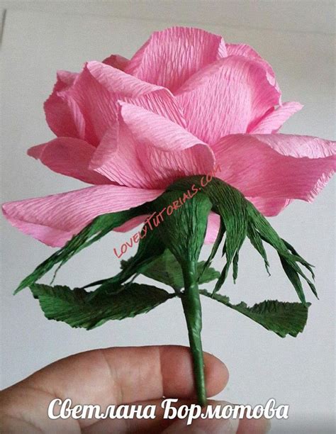 Бумажный цветок Бумажная роза Самодельные цветы