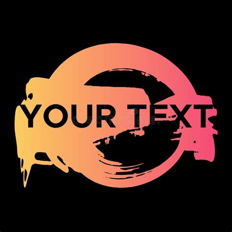 Vector Round Shape On Black Orange Circle Stamp Icon Logo Banner Design Stock Vector