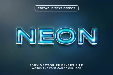 Neon Editable Text Effect Graphic By G Design Creative Fabrica