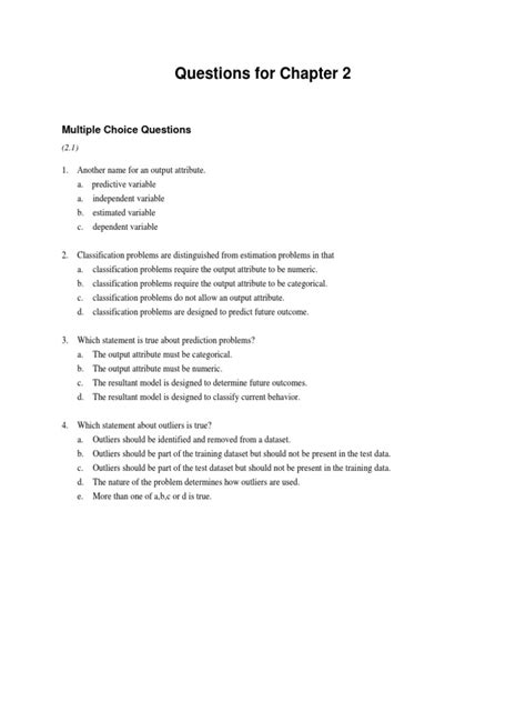 questions for chapter 2 pdf statistical classification errors and residuals