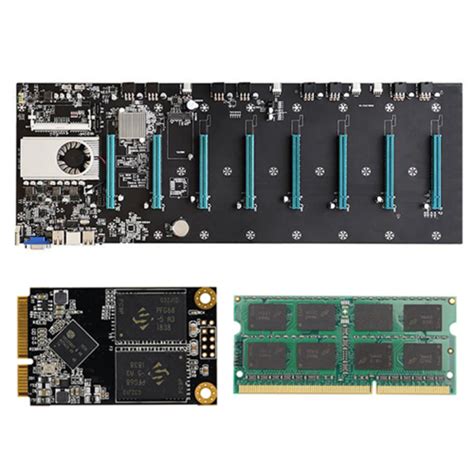 S37 Btc Mining Motherboard With Cpu 128g Ssd 4gb Ram Memory Ddr3 8xpcie 16x Gigabit Network Rj45