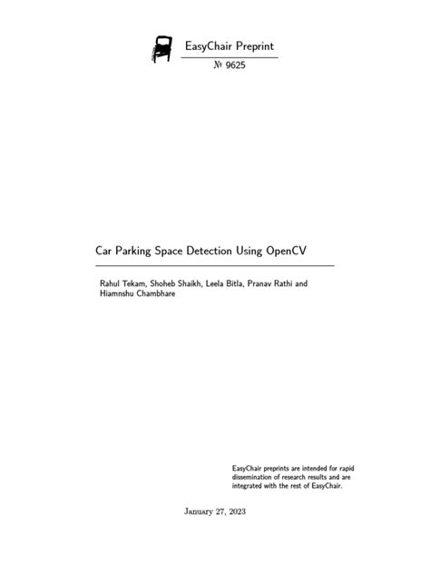 Car Parking Space Counter Pdf Parking Computer Vision