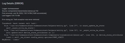 Transmission Sensor Errors Configuration Home Assistant Community