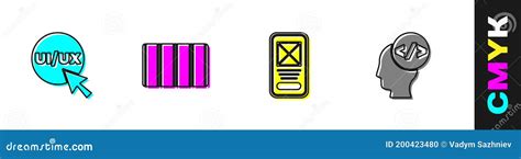 set ui or ux design color palette guide and front end development