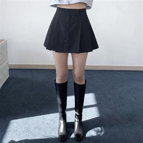 핏 보장 하이틴 주름 미니 스커트 플레어 플리츠 테니스 스커트 원단 굿 바지 안감